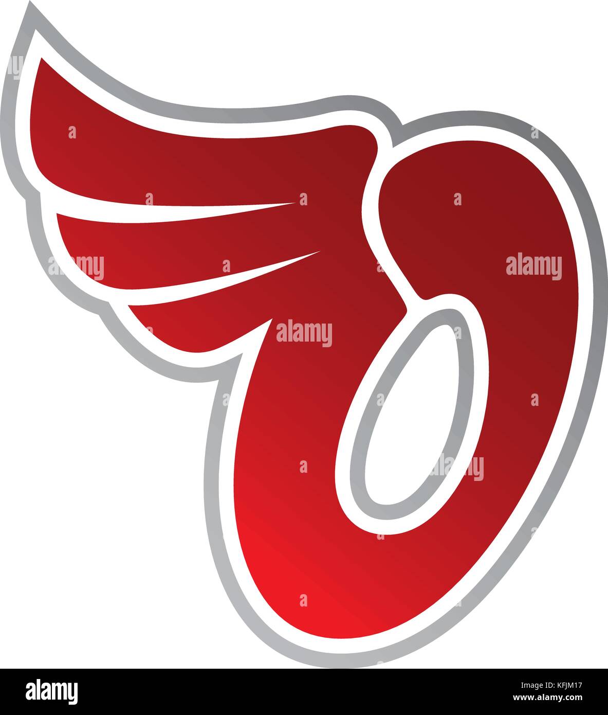 initial alphabet letter wing template vector art Stock Vector Image ...