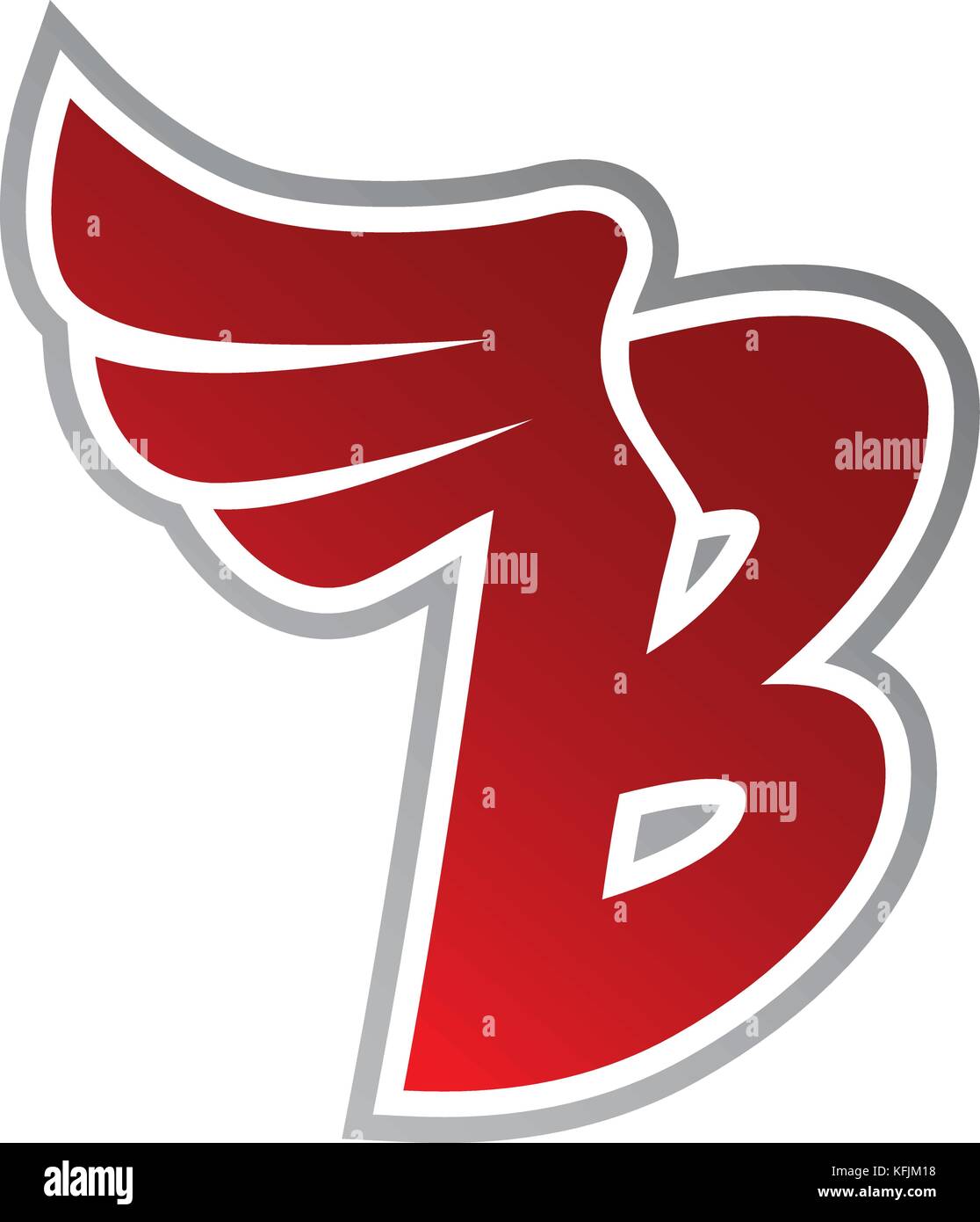 initial alphabet letter wing template vector art Stock Vector Image ...