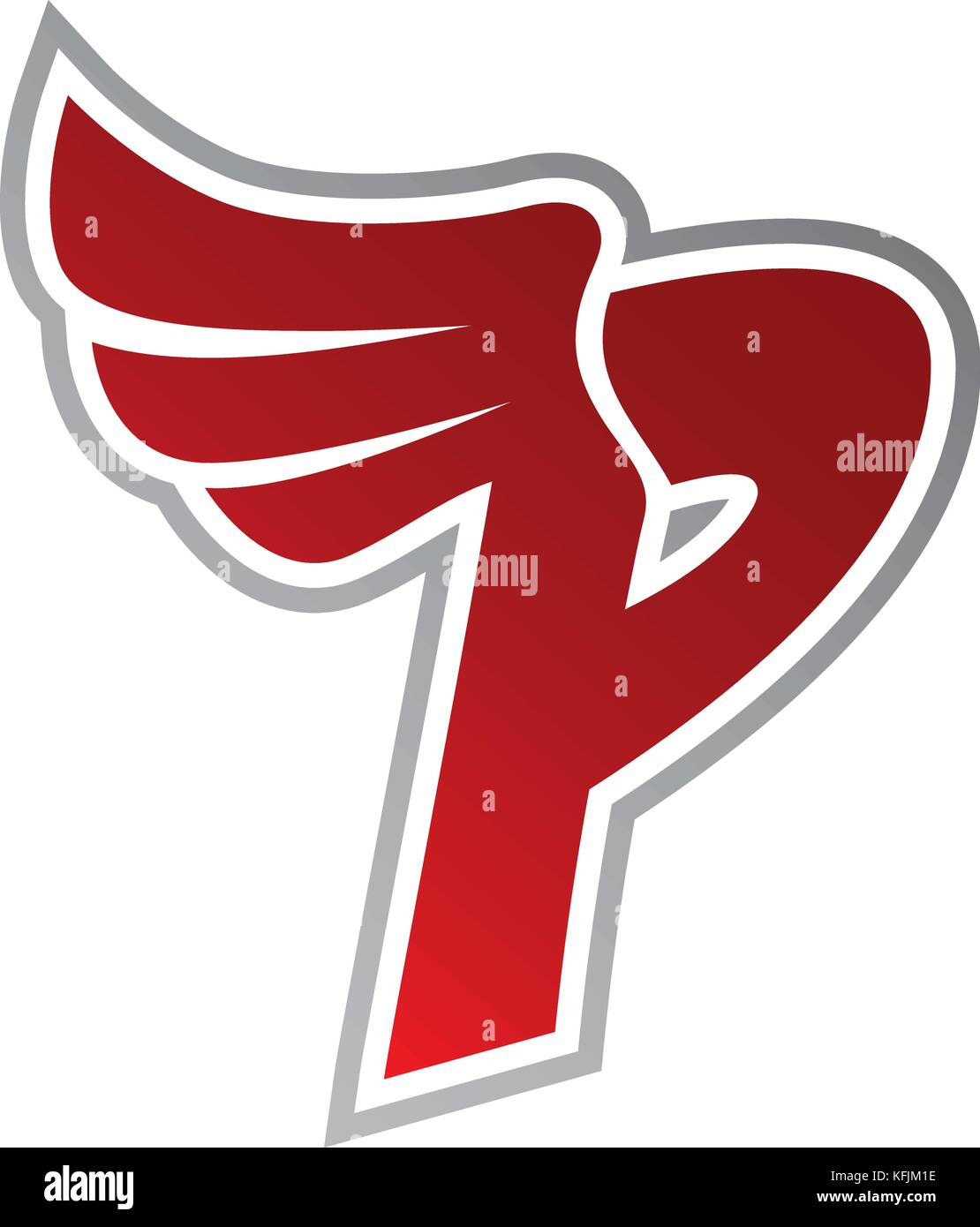 initial alphabet letter wing template vector art Stock Vector Image ...