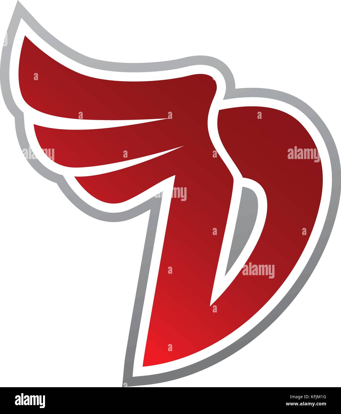 initial alphabet letter wing template vector art Stock Vector Image ...