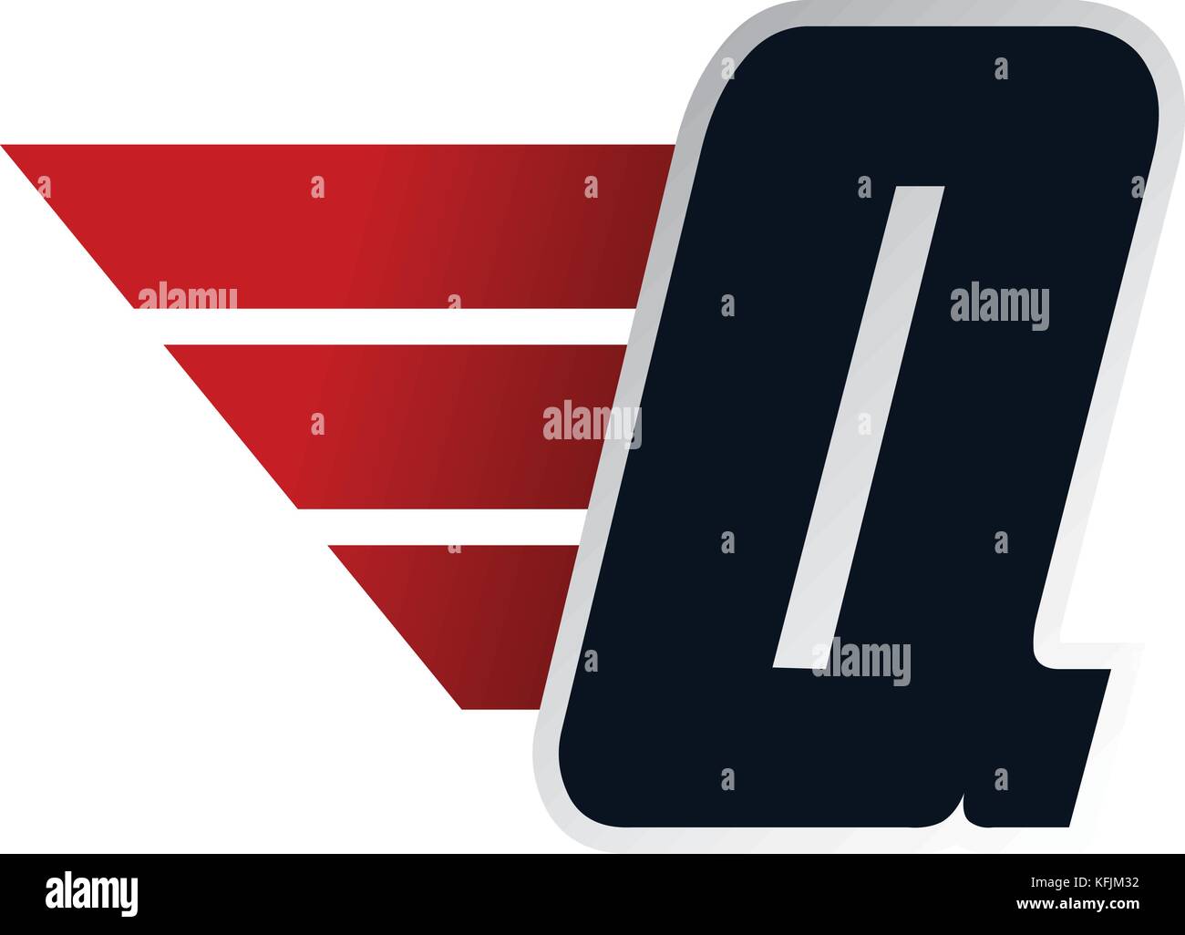 initial alphabet letter wing template vector Stock Vector Image & Art ...