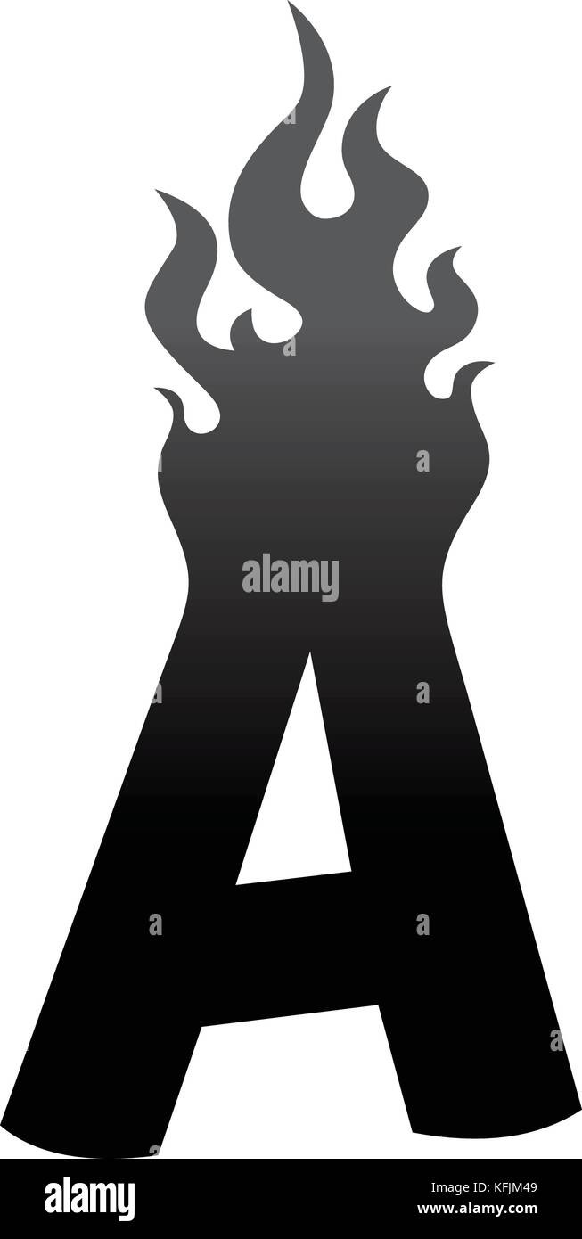 fire burn initial letter alphabet vector Stock Vector Image & Art - Alamy