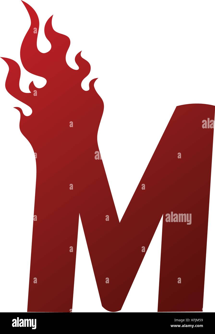 fire burn initial letter alphabet vector Stock Vector Image & Art - Alamy