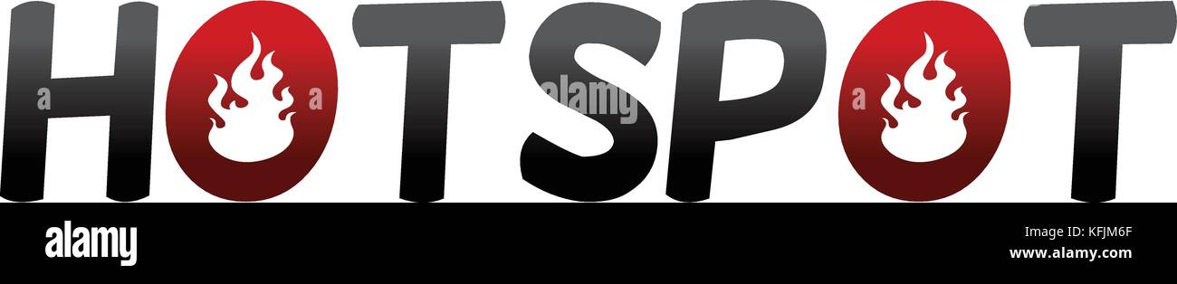 hotspot fire text template web vector Stock Vector Image & Art - Alamy