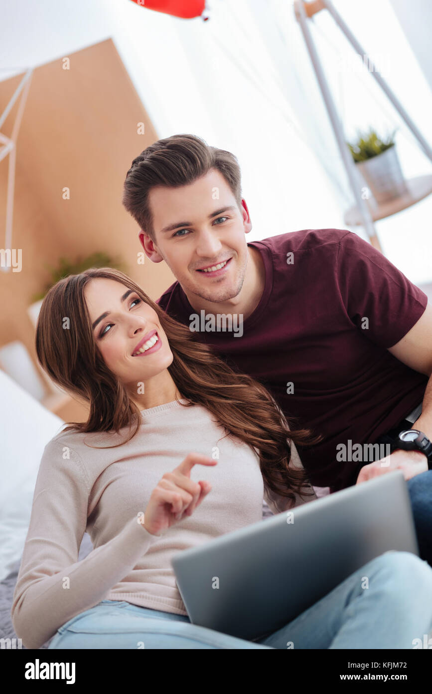 Loving couple enjoying pleasant conversation Stock Photo - Alamy