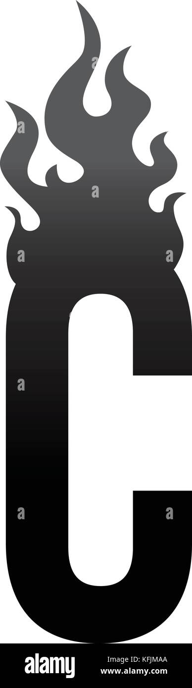 fire burn initial letter alphabet vector Stock Vector Image & Art - Alamy