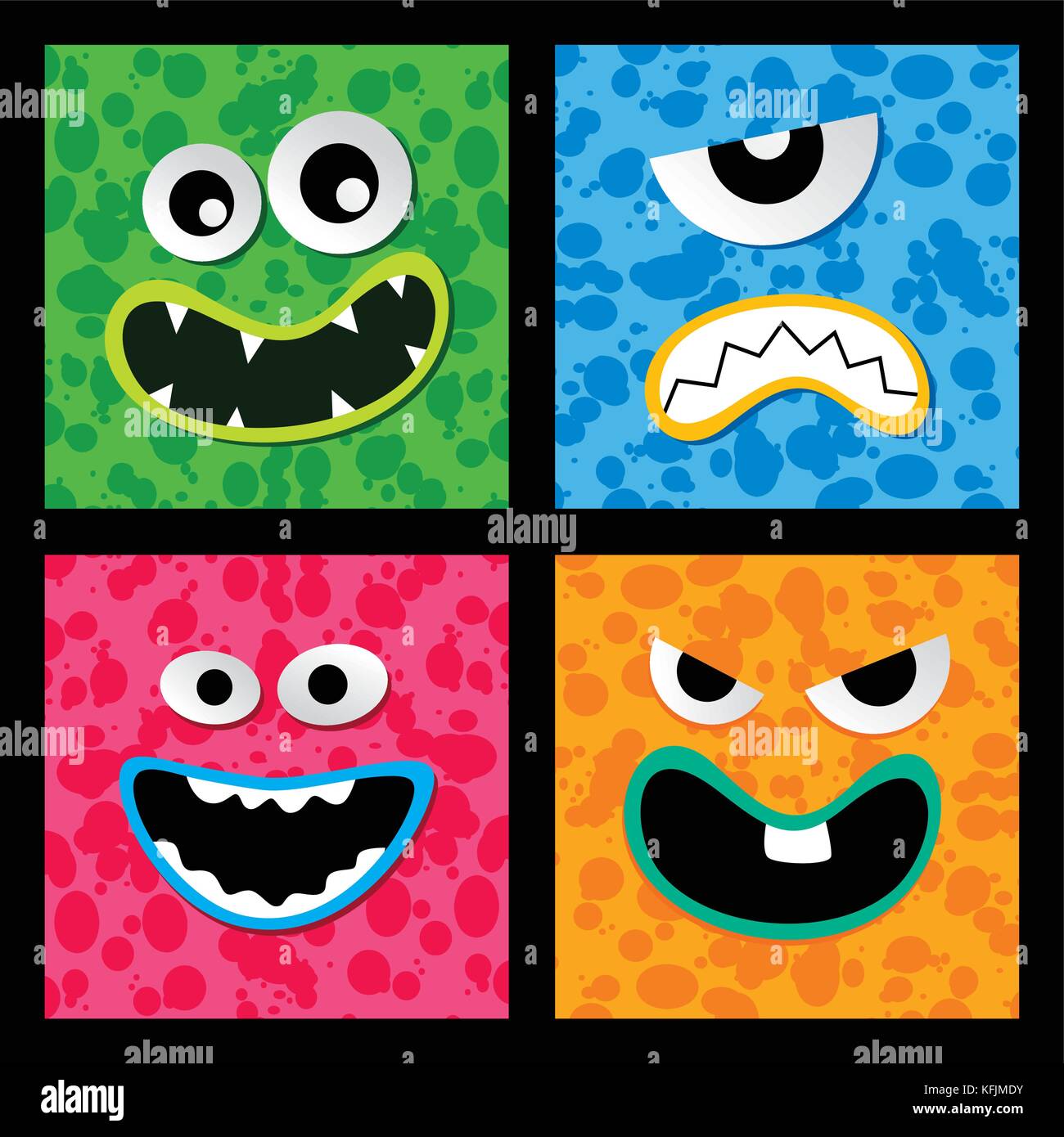 colorful monster character face vector art illustration Stock Vector ...
