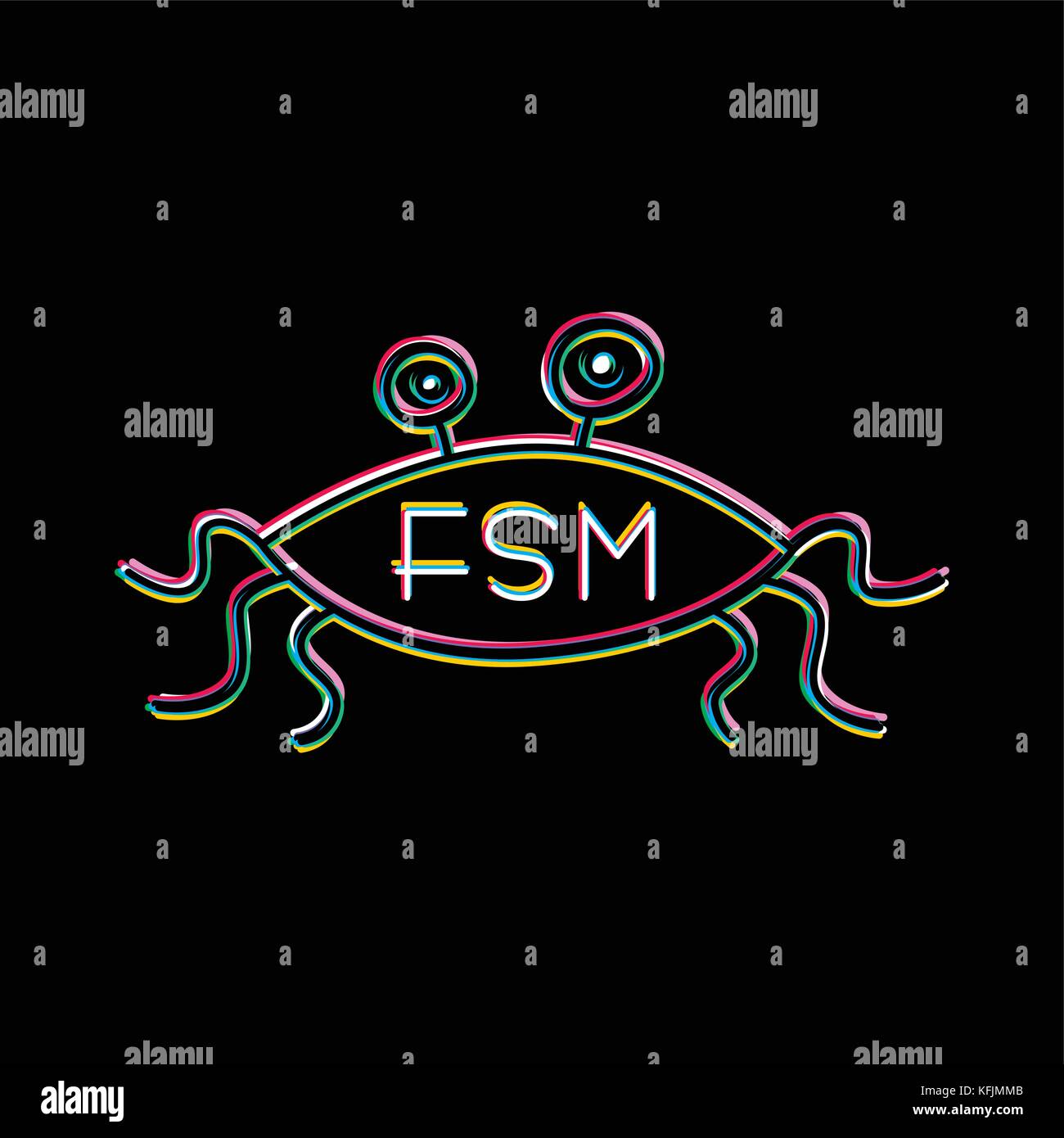 Flying Spaghetti Monster - Atheism Satyr God Parody Vector Art Stock ...