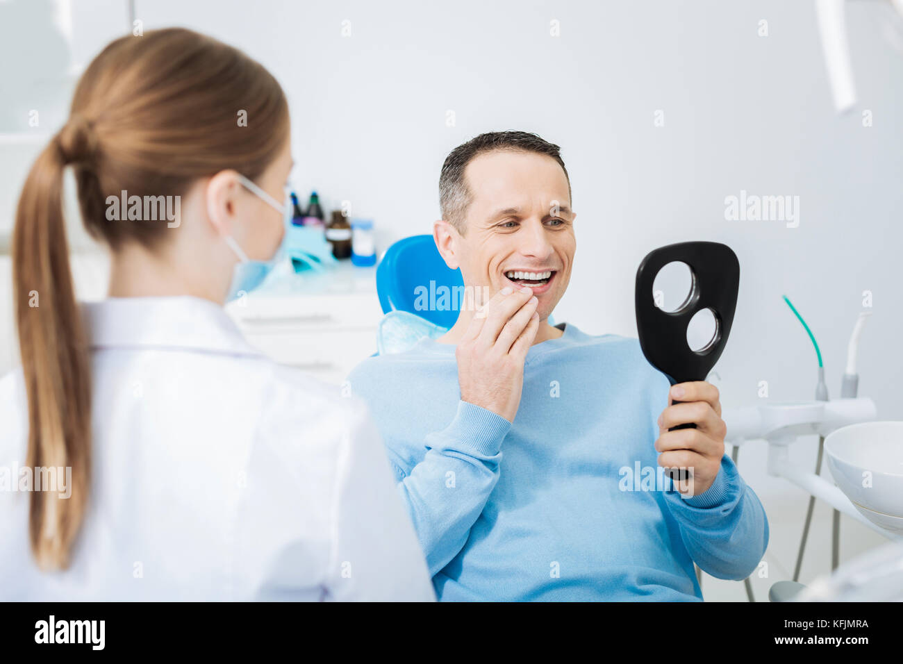 Happy positive man being in a great mood Stock Photo - Alamy