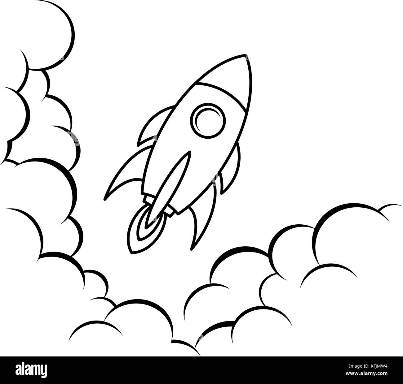 space ship rocket explorer vector art illustration Stock Vector Image ...