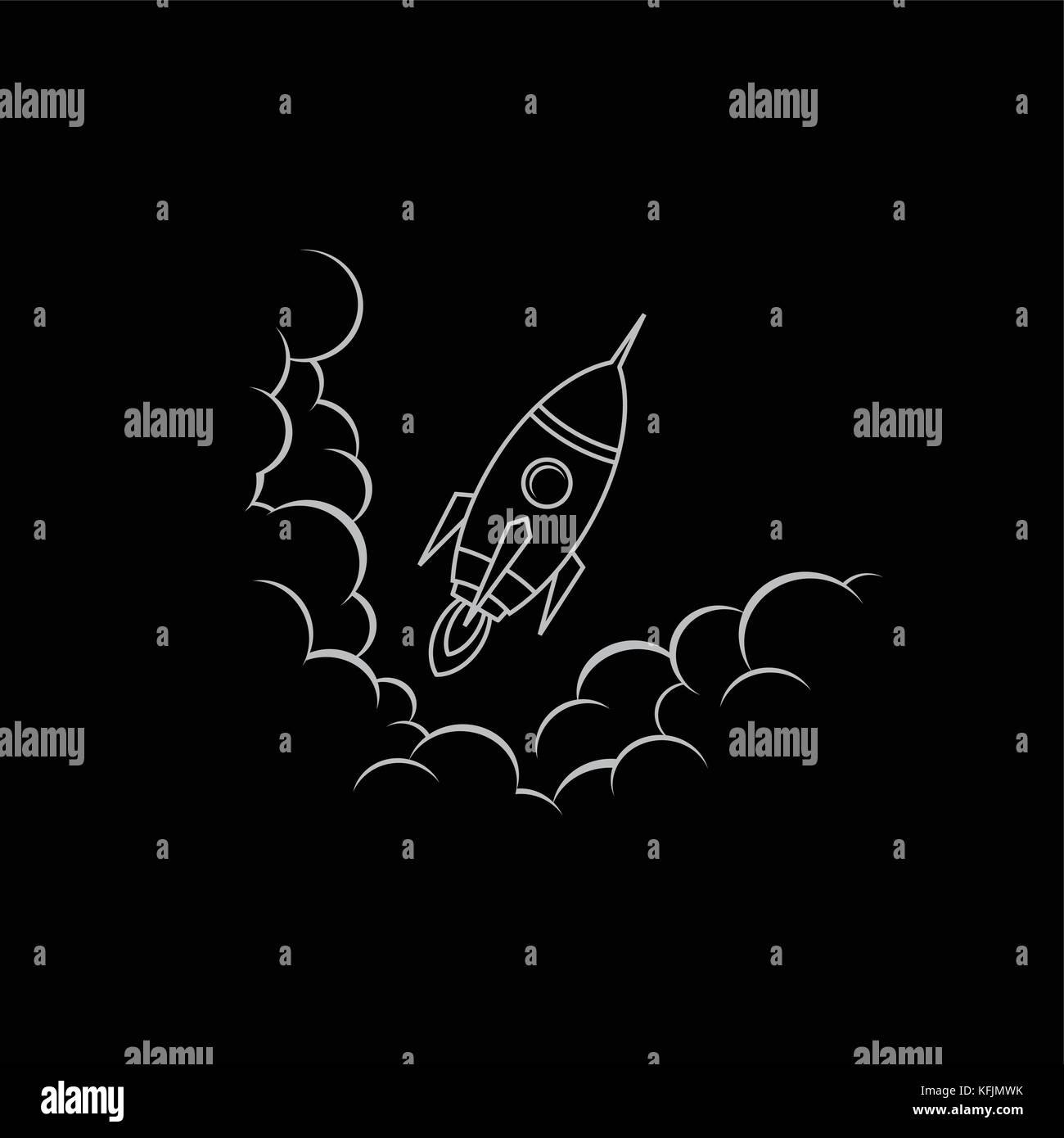 space ship rocket explorer vector art illustration Stock Vector Image ...