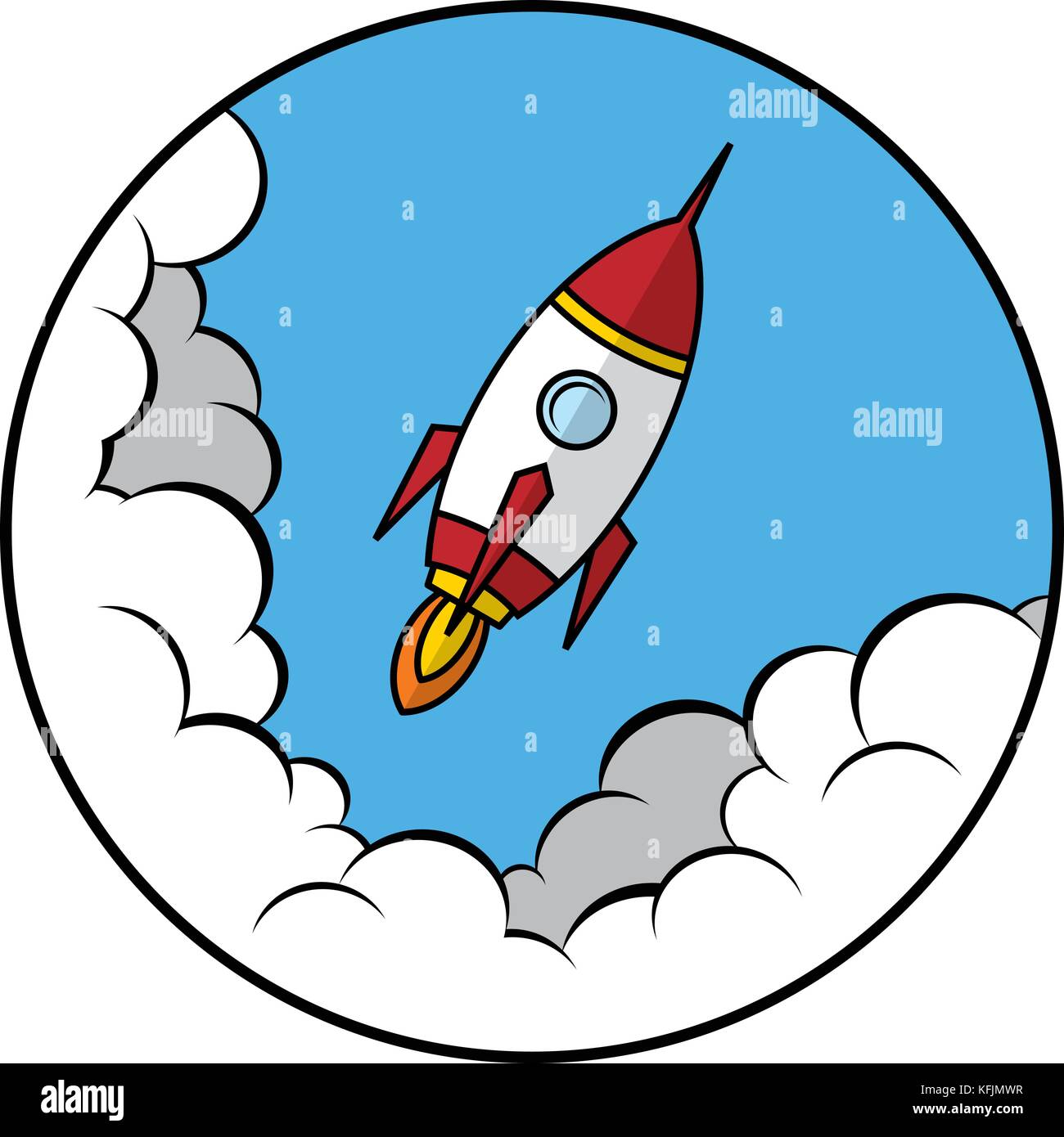 space ship rocket explorer vector art illustration Stock Vector Image ...