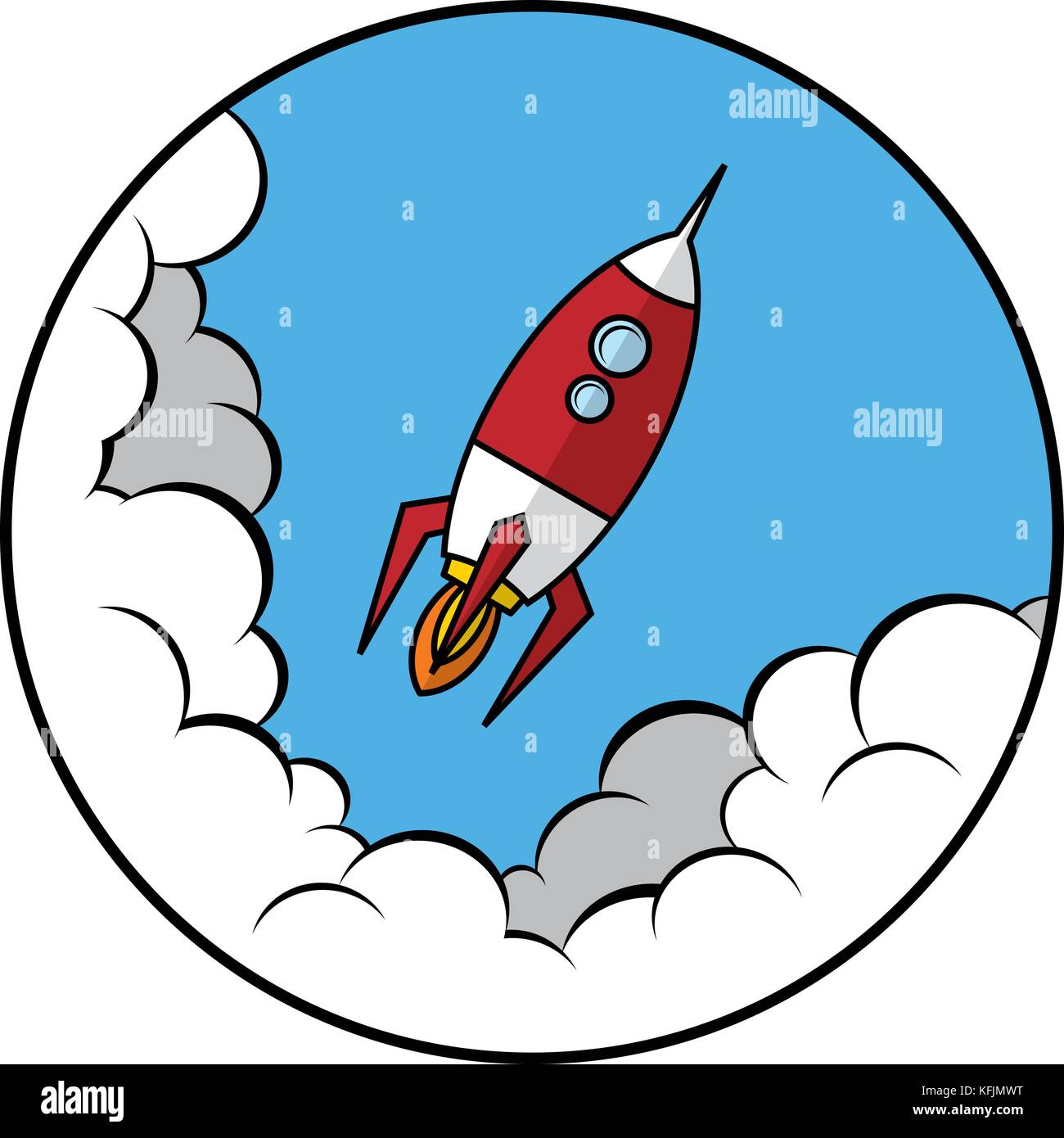 space ship rocket explorer vector art illustration Stock Vector Image ...