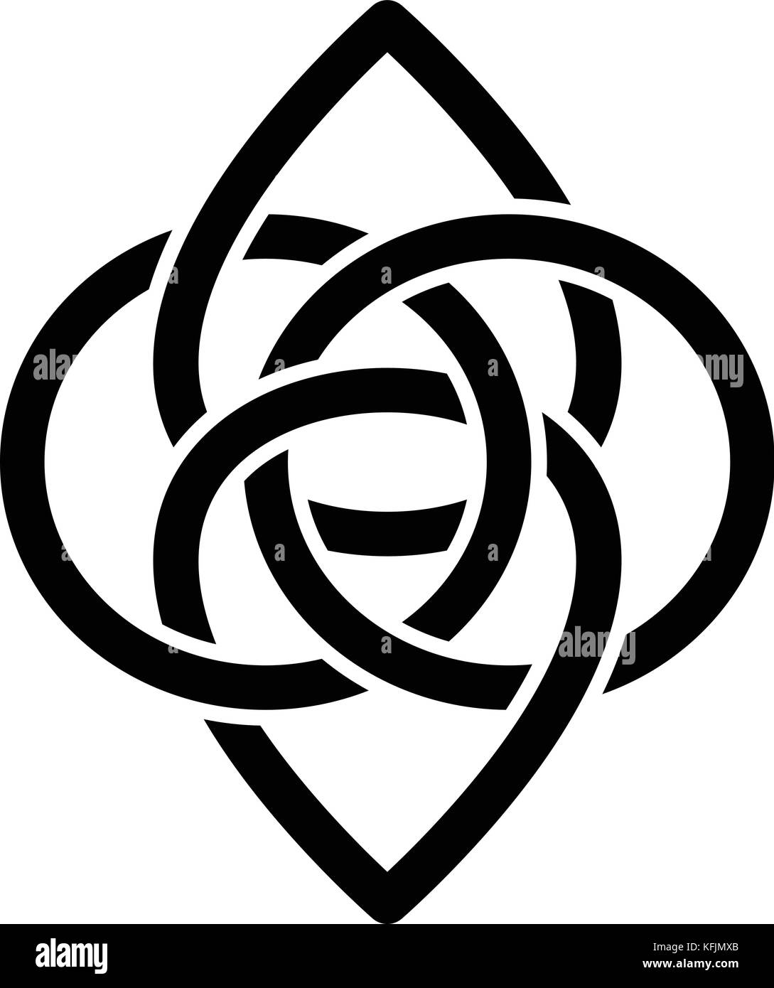 overlapping line floral shape - celtic theme sign vector art Stock ...
