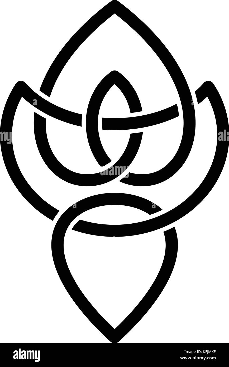overlapping line floral shape - celtic theme sign vector art Stock ...