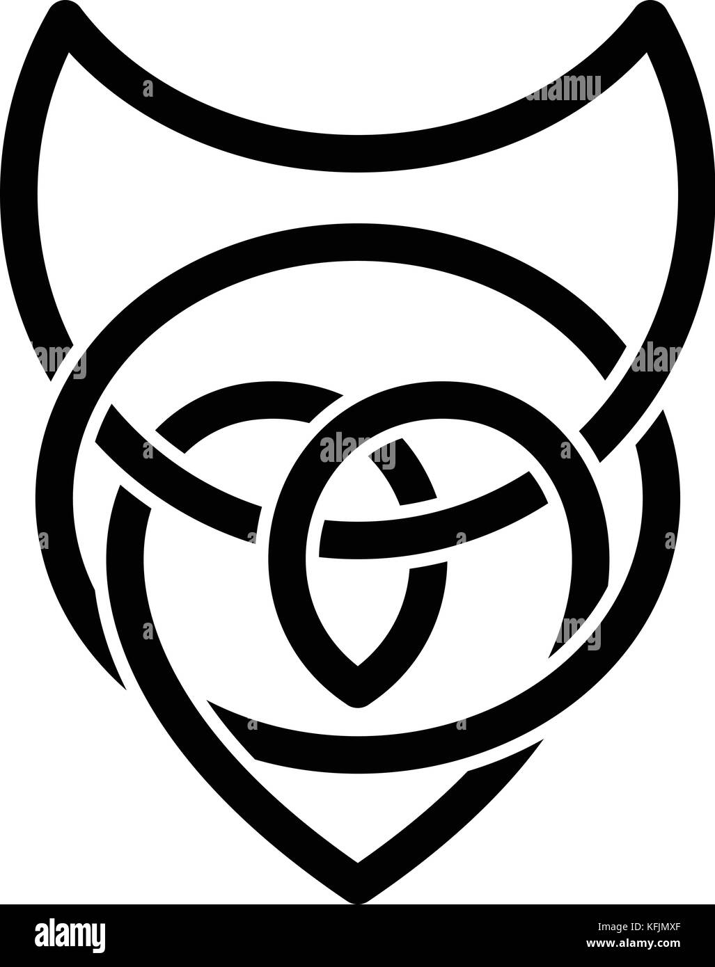 overlapping line floral shape - celtic theme sign vector art Stock ...