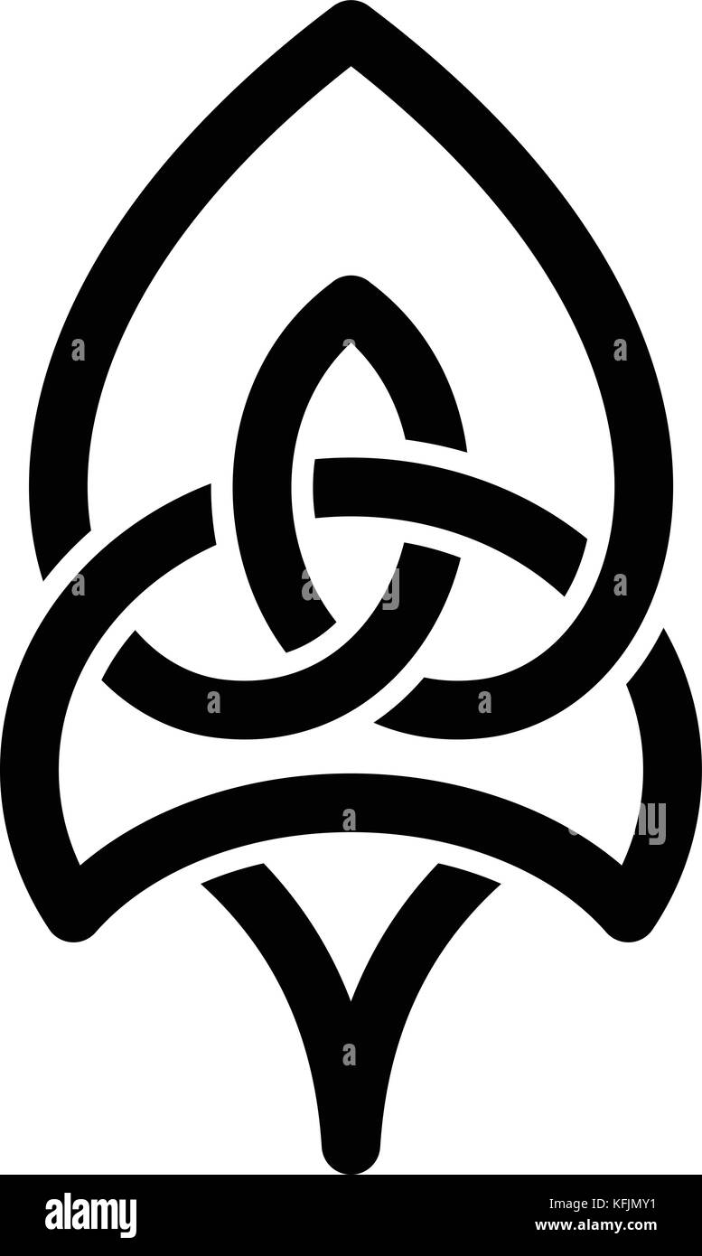 overlapping line floral shape - celtic theme sign vector art Stock ...