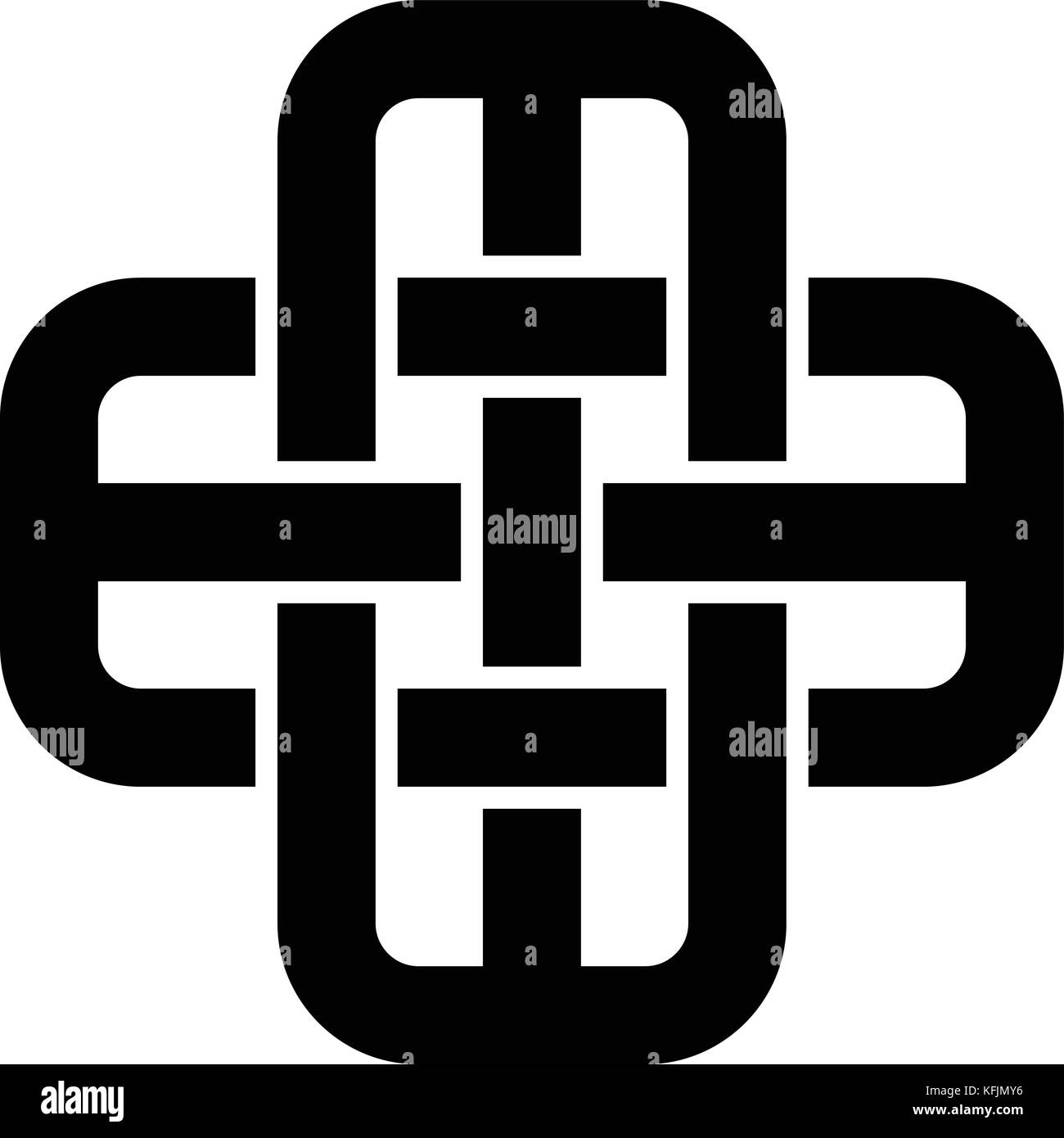 overlapping line floral shape - celtic theme sign vector art Stock ...