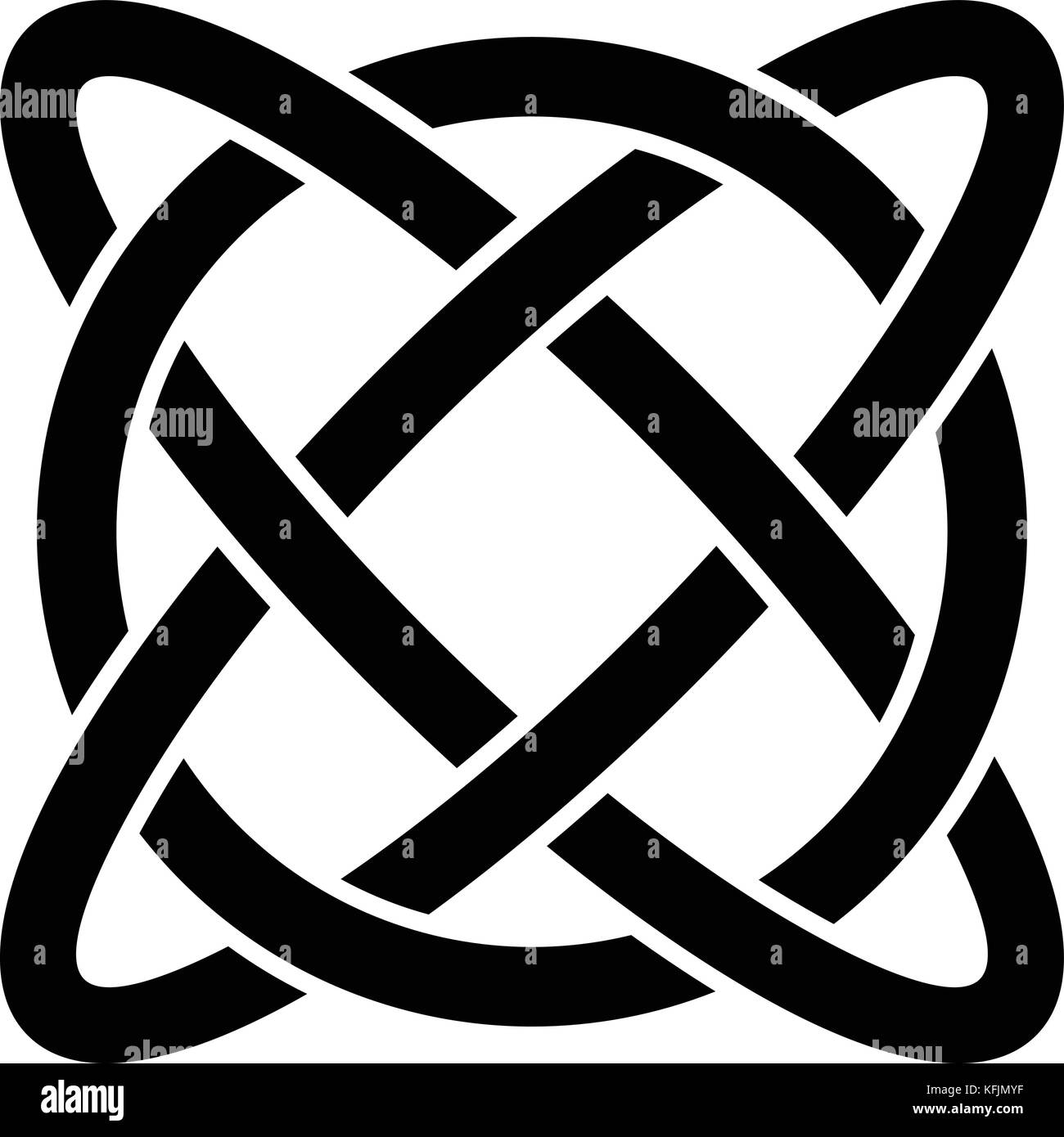 overlapping line floral shape - celtic theme sign vector art Stock ...