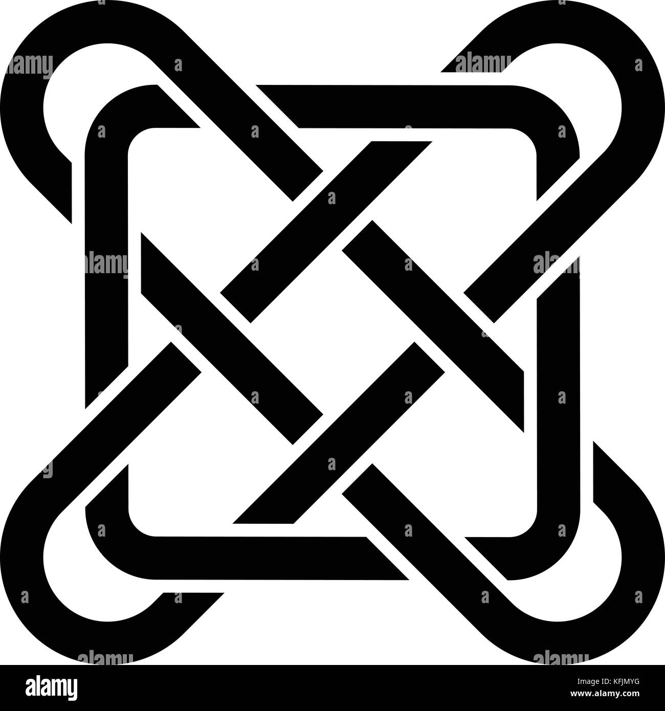 overlapping line floral shape - celtic theme sign vector art Stock ...