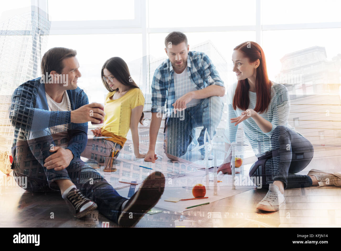 Kind female person smiling to her partner Stock Photo - Alamy