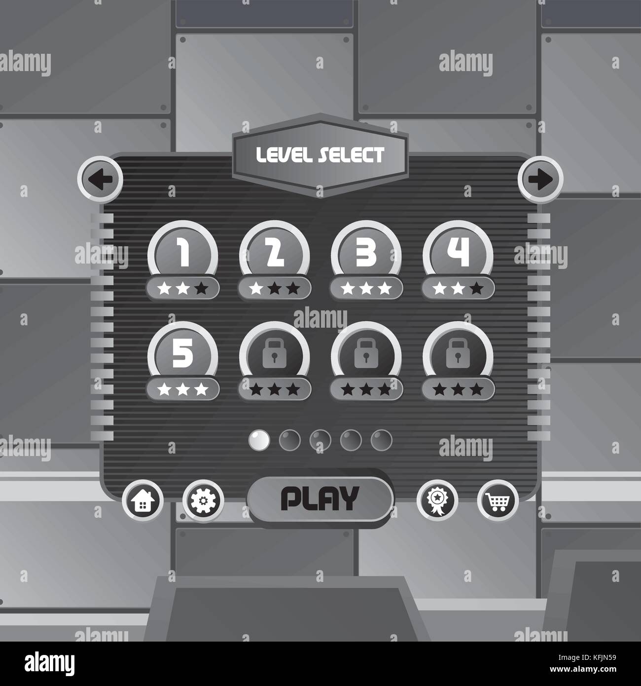 game asset menu layer - video game icon sign symbol vector art Stock ...