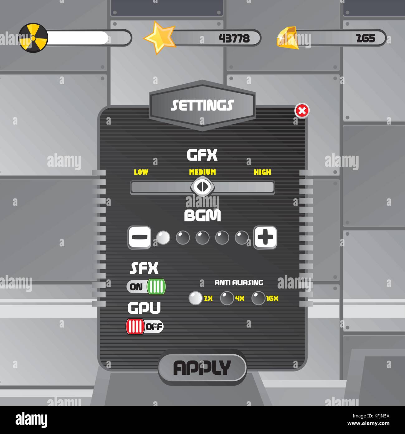 game asset menu layer - video game icon sign symbol vector art Stock ...