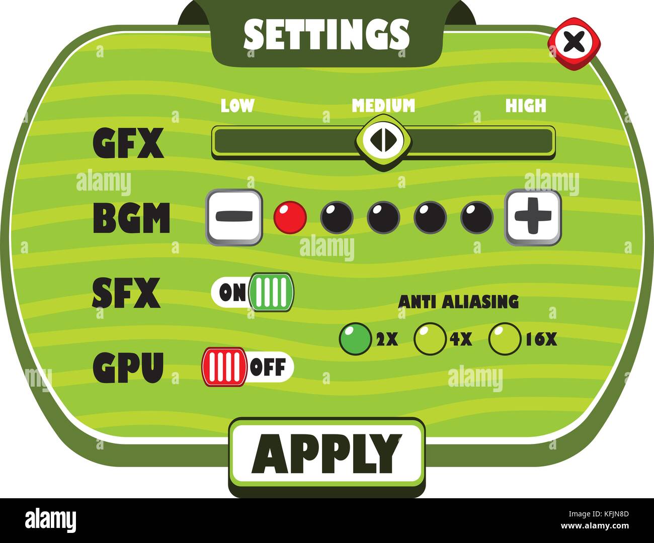 game asset menu layer - video game icon sign symbol vector art Stock ...