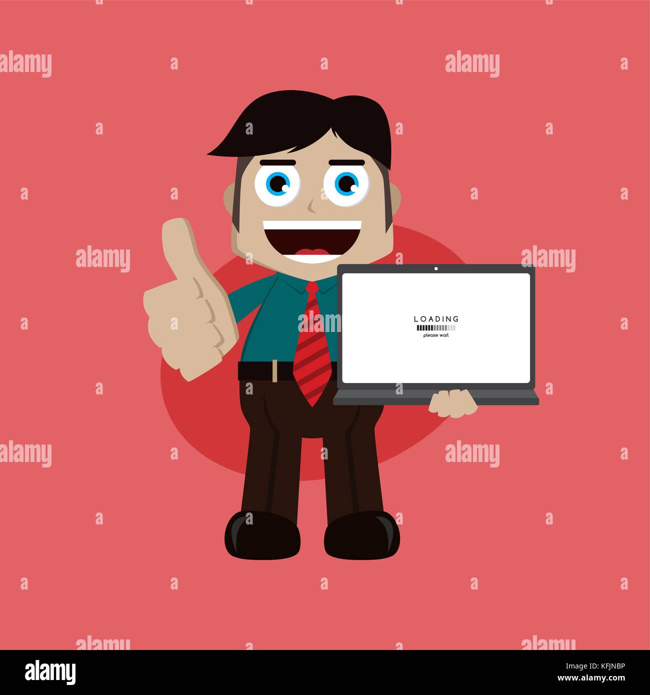 businessman manager at work holding laptop cartoon vector art ...