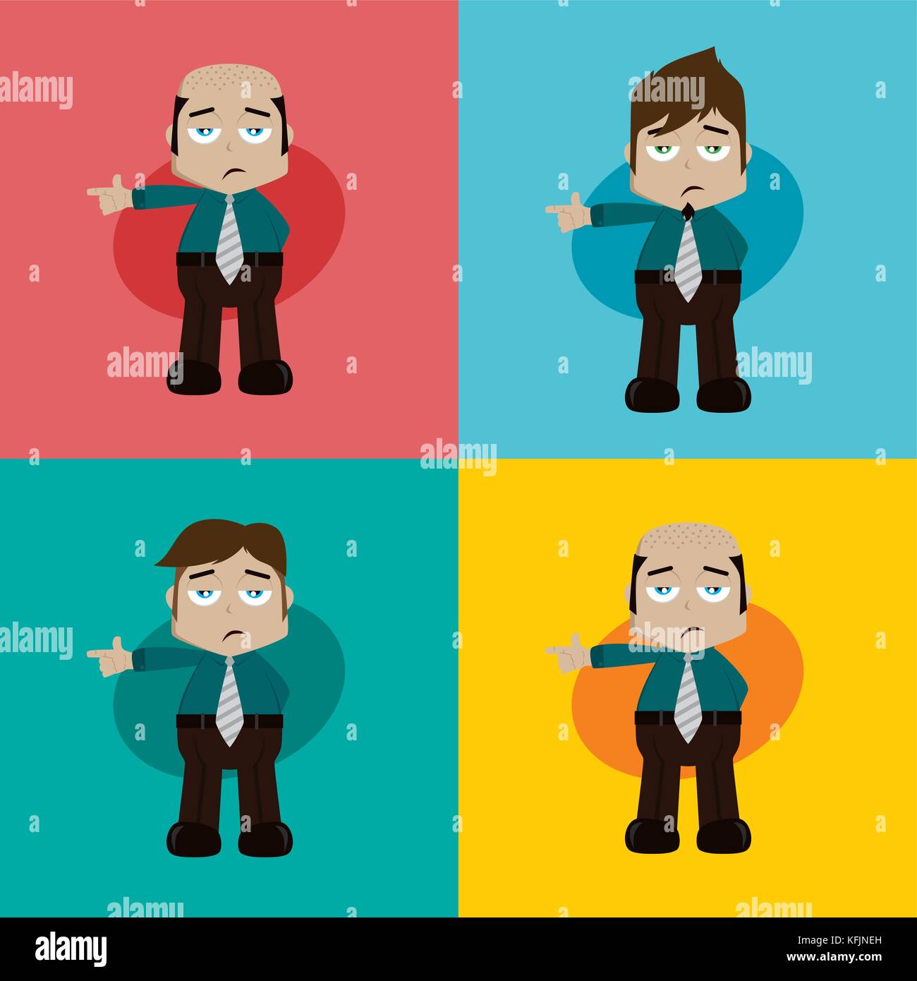 businessman manager at work cartoon vector art illustration Stock ...