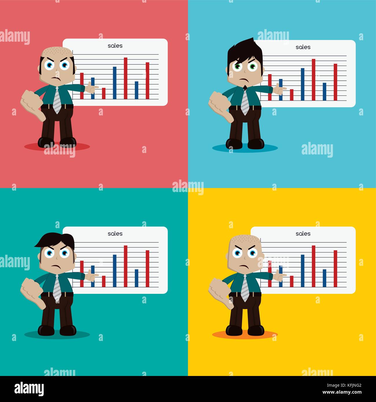 businessman manager at work cartoon vector art illustration Stock ...