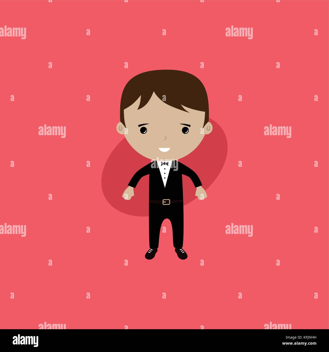 adorable groom lovely cartoon marriage theme vector art Stock Vector ...