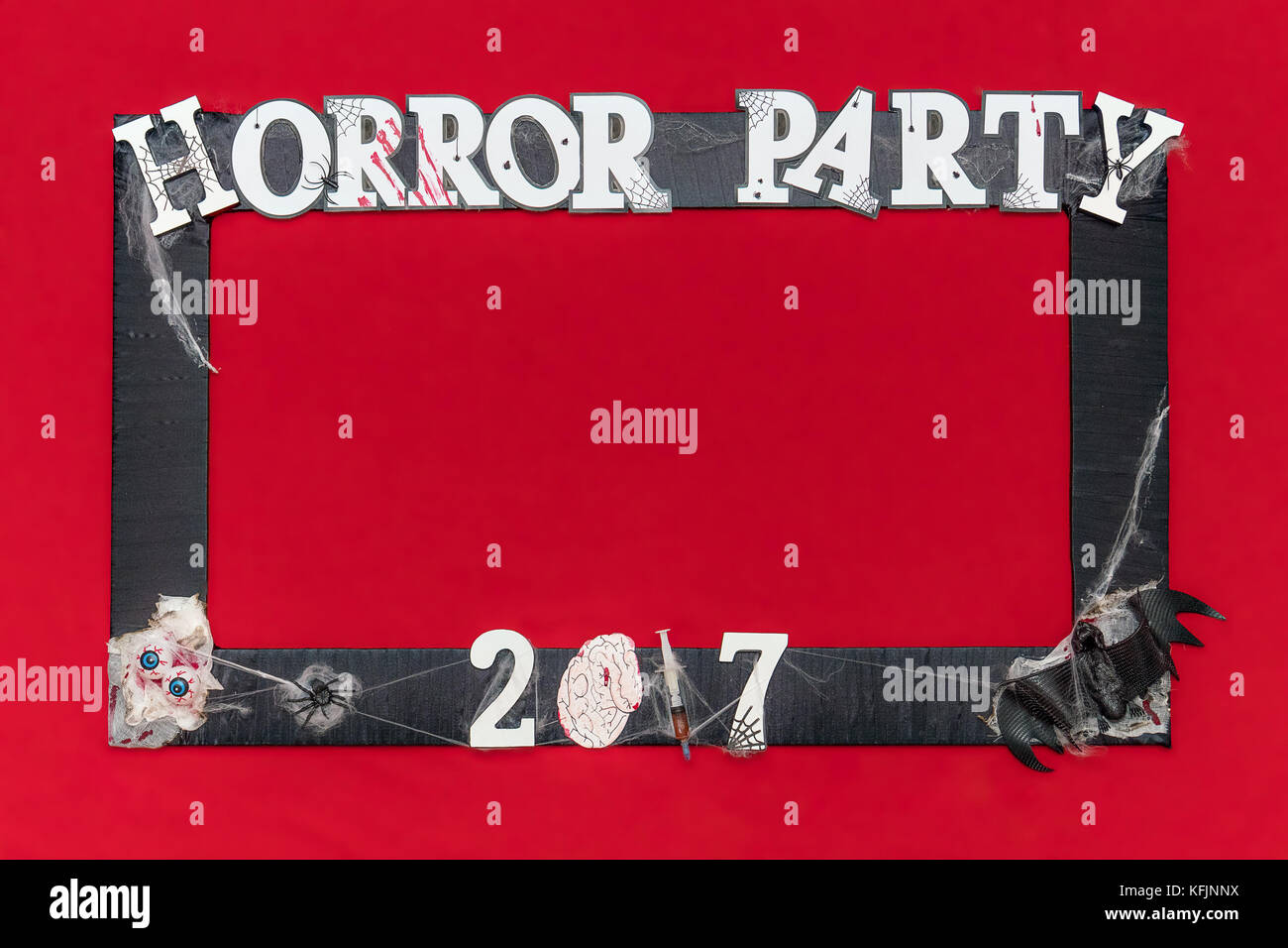 Handmade creation Photo Booth for Horror Party 2017 Stock Photo - Alamy