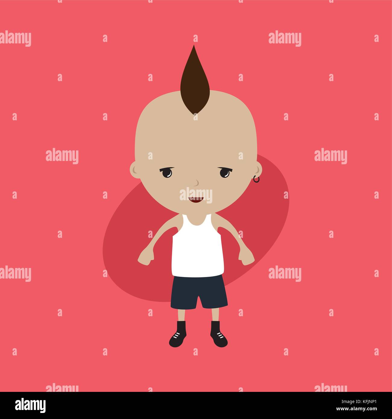 funny flat casual cartoon guy in color vector art illustration Stock ...