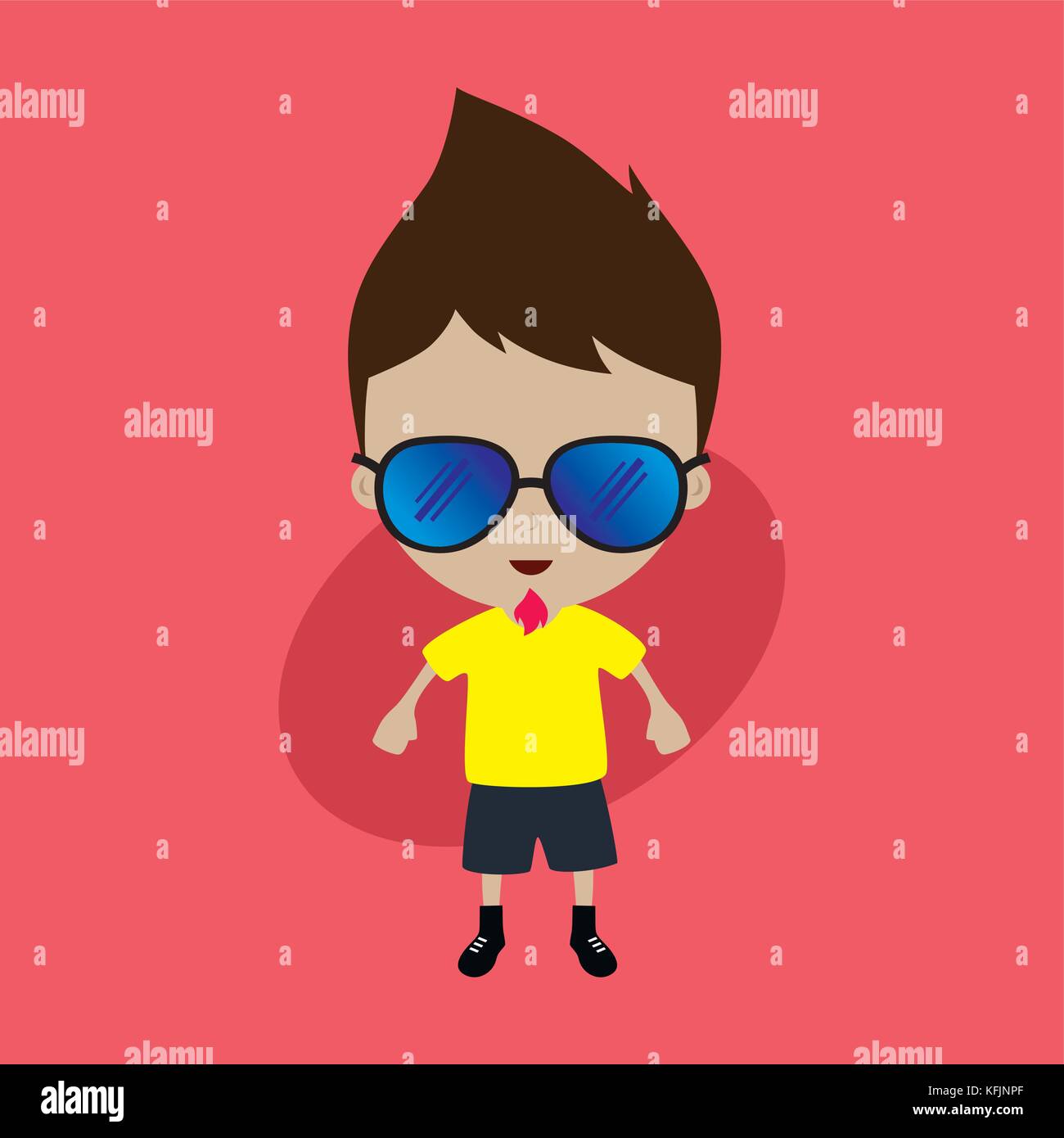 funny flat casual cartoon guy in color vector art illustration Stock ...