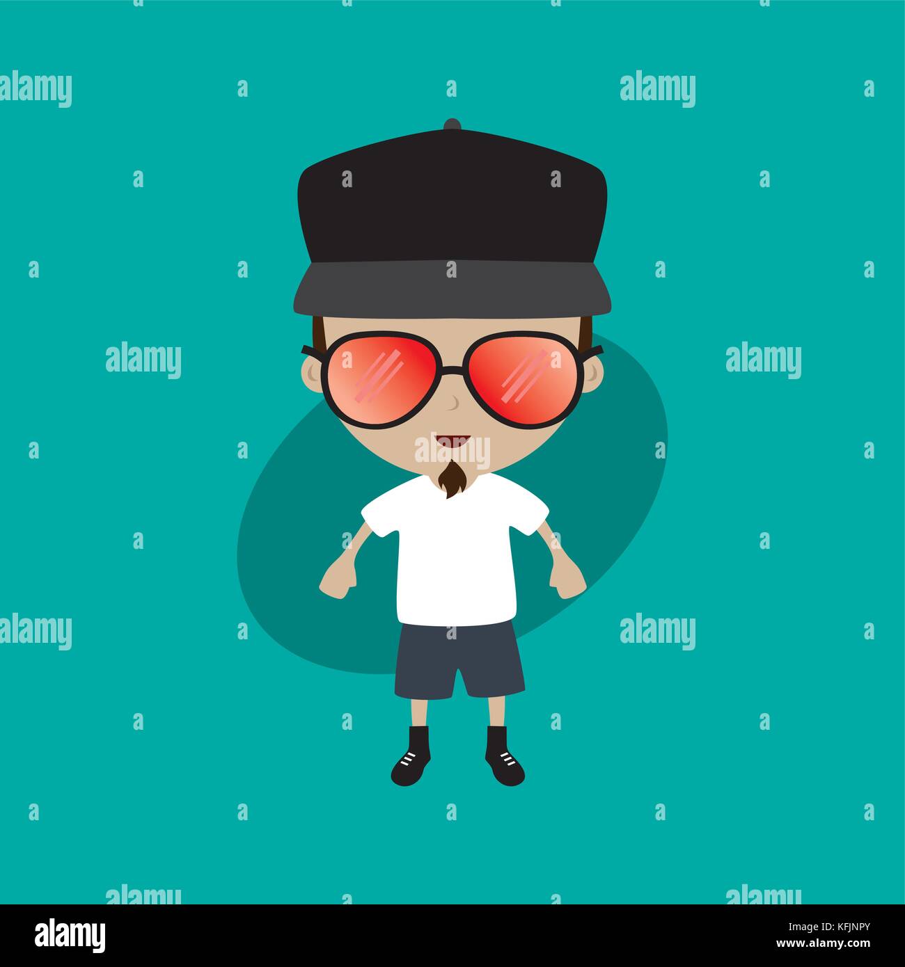 funny flat casual cartoon guy in color vector art illustration Stock ...