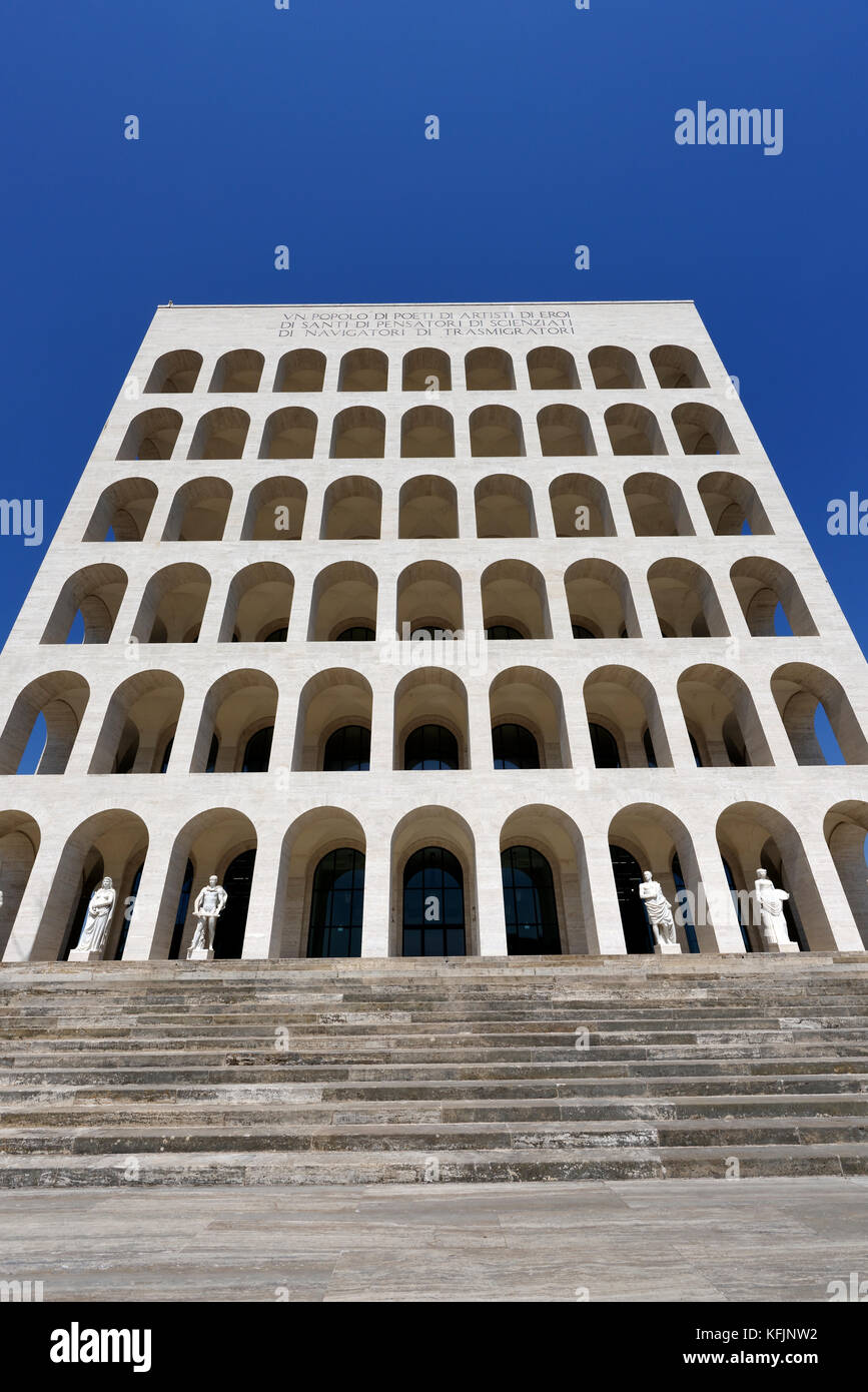 The Palazzo della Civilta Italiana, known as the white marble square ...