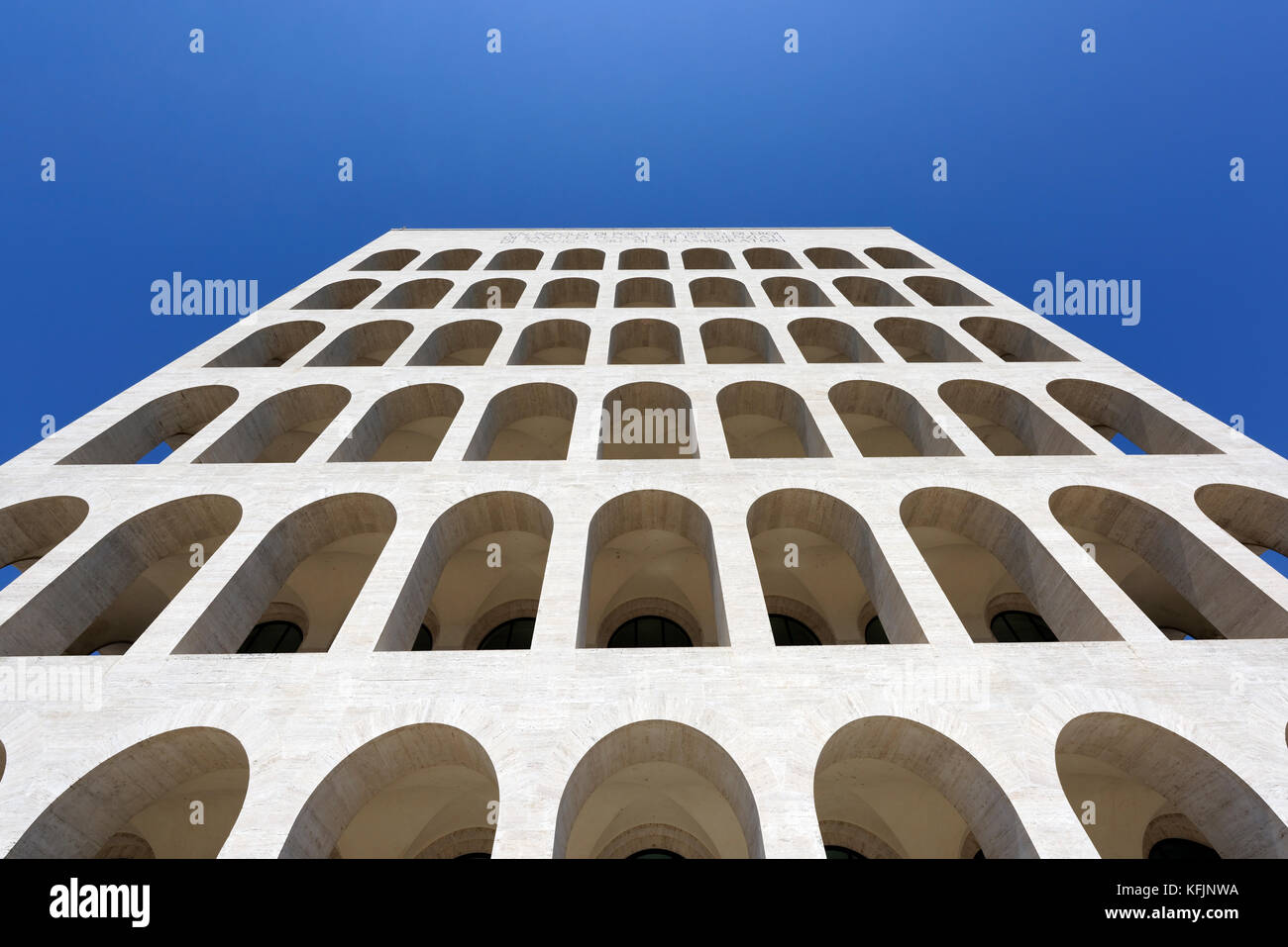 The Palazzo della Civilta Italiana, known as the white marble square ...