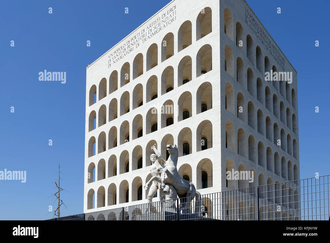 The Palazzo della Civilta Italiana, known as the white marble square ...