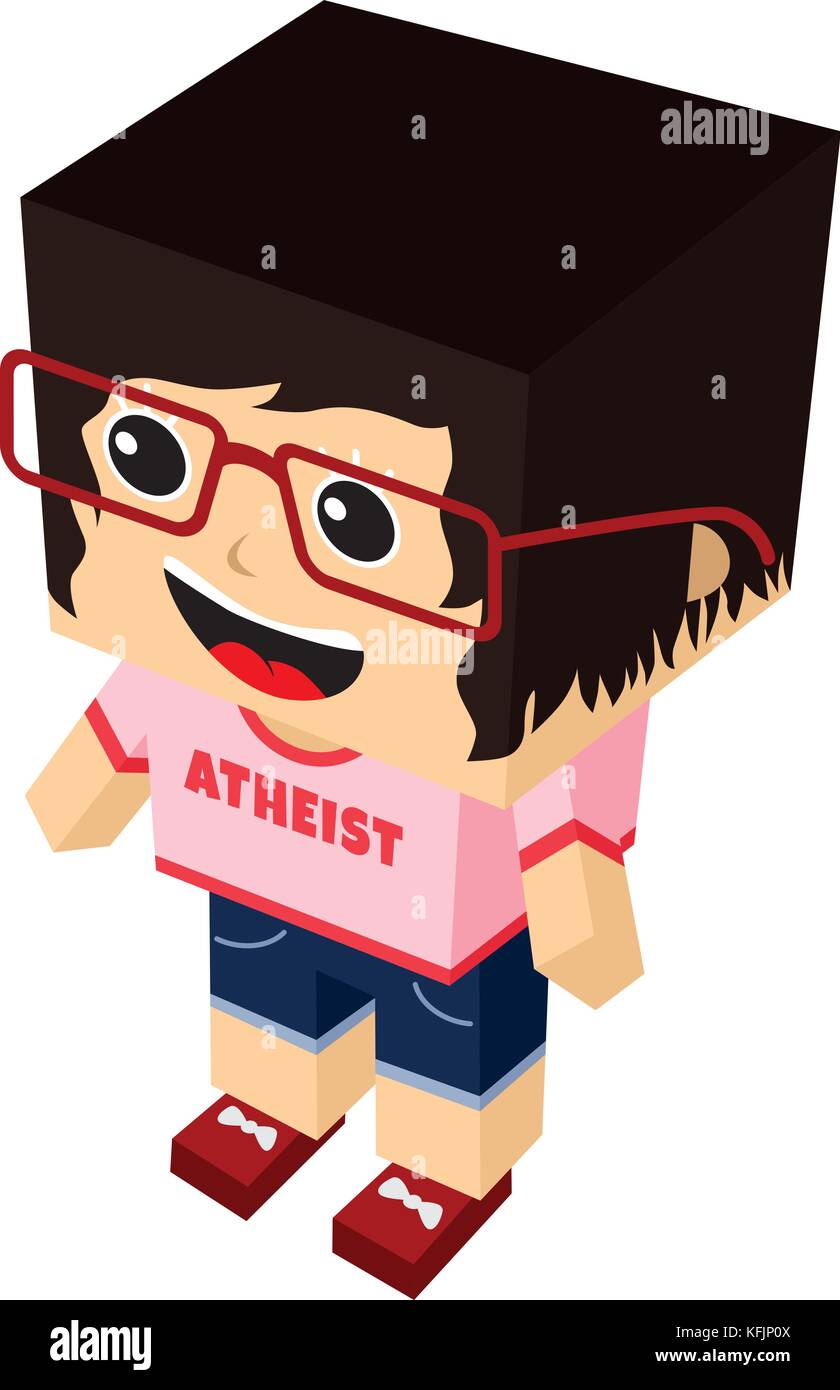 atheist girl cartoon mascot - atheism theme - against religious ...
