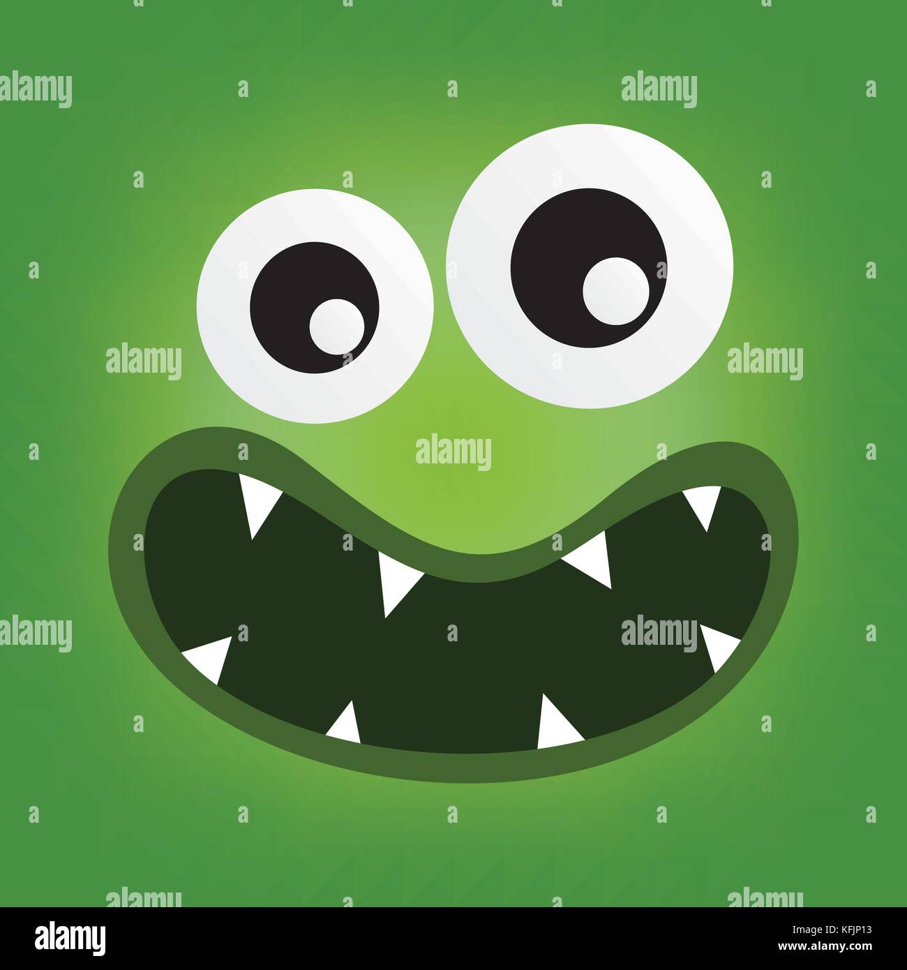 green monster character face vector art illustration Stock Vector Image ...