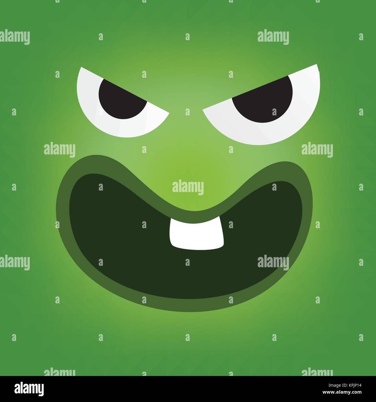 green monster character face vector art illustration Stock Vector Image ...