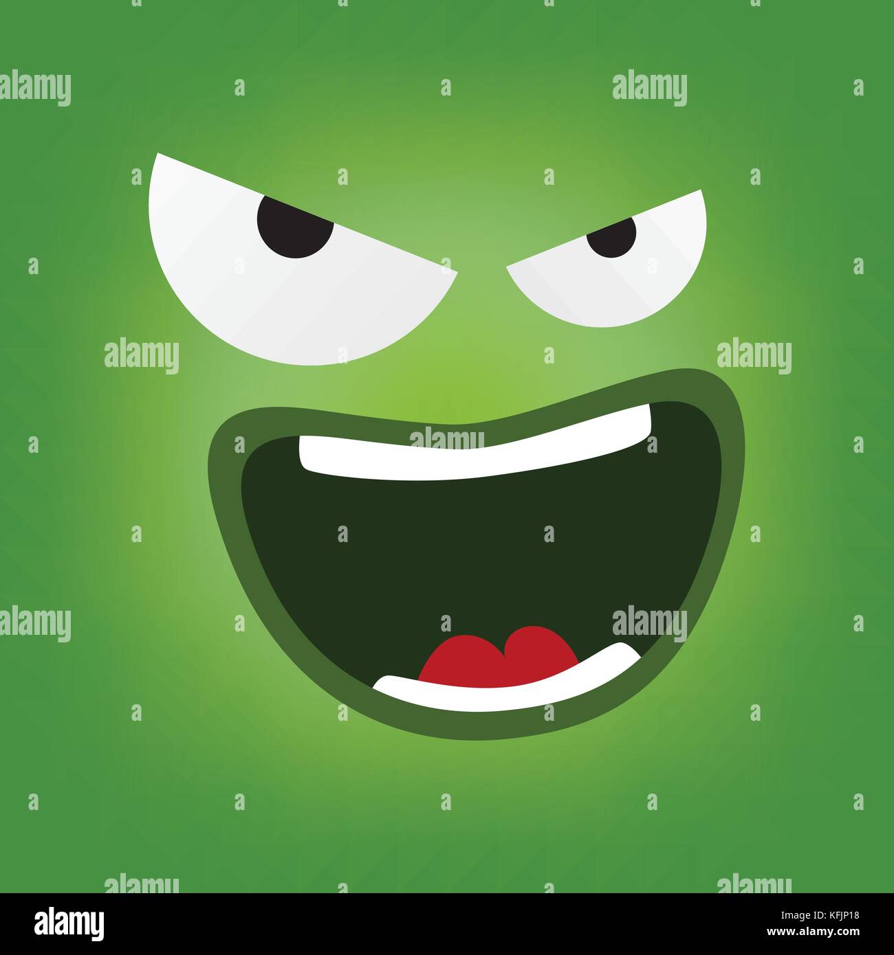 green monster character face vector art illustration Stock Vector Image ...