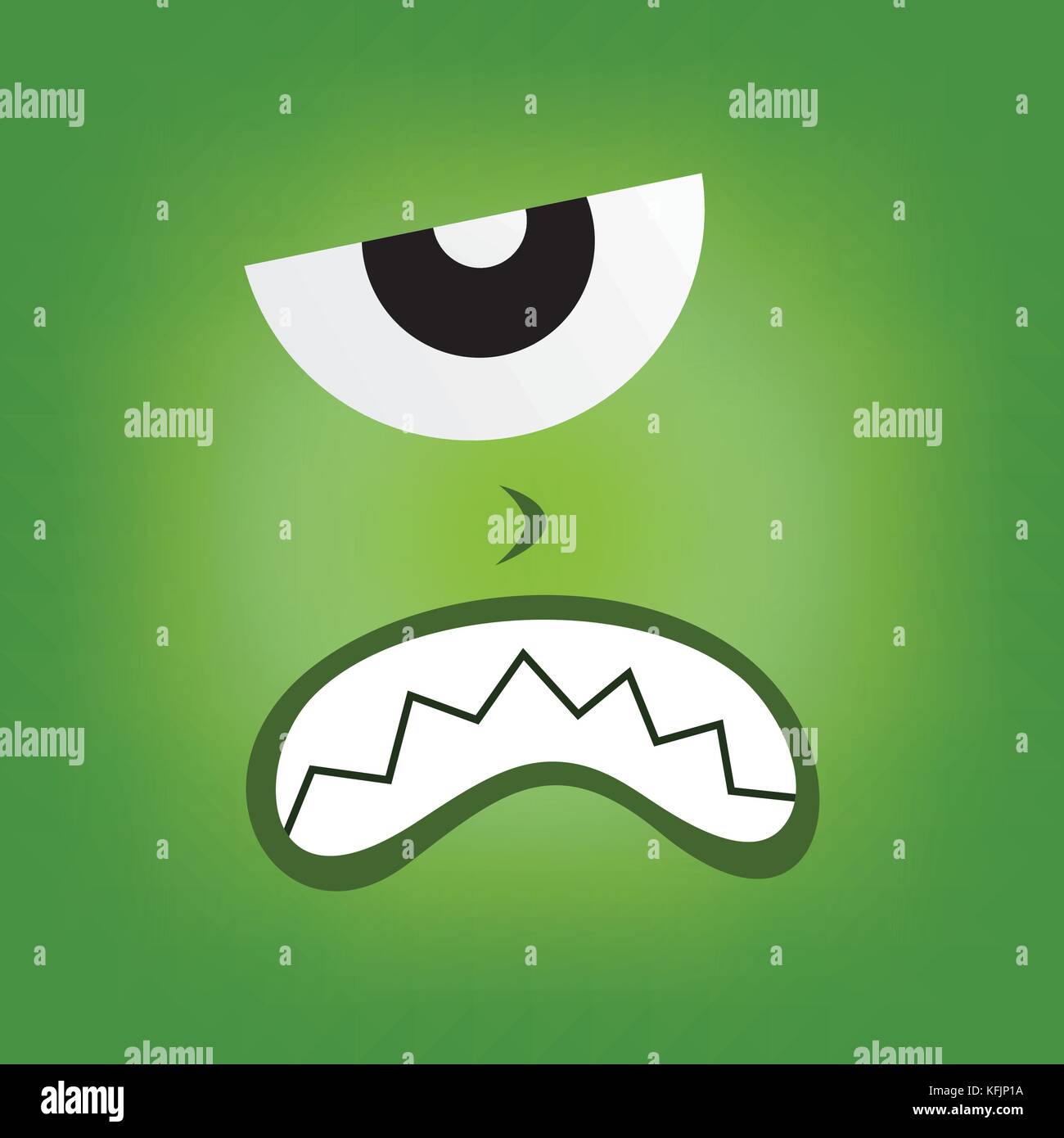 green monster character face vector art illustration Stock Vector Image ...