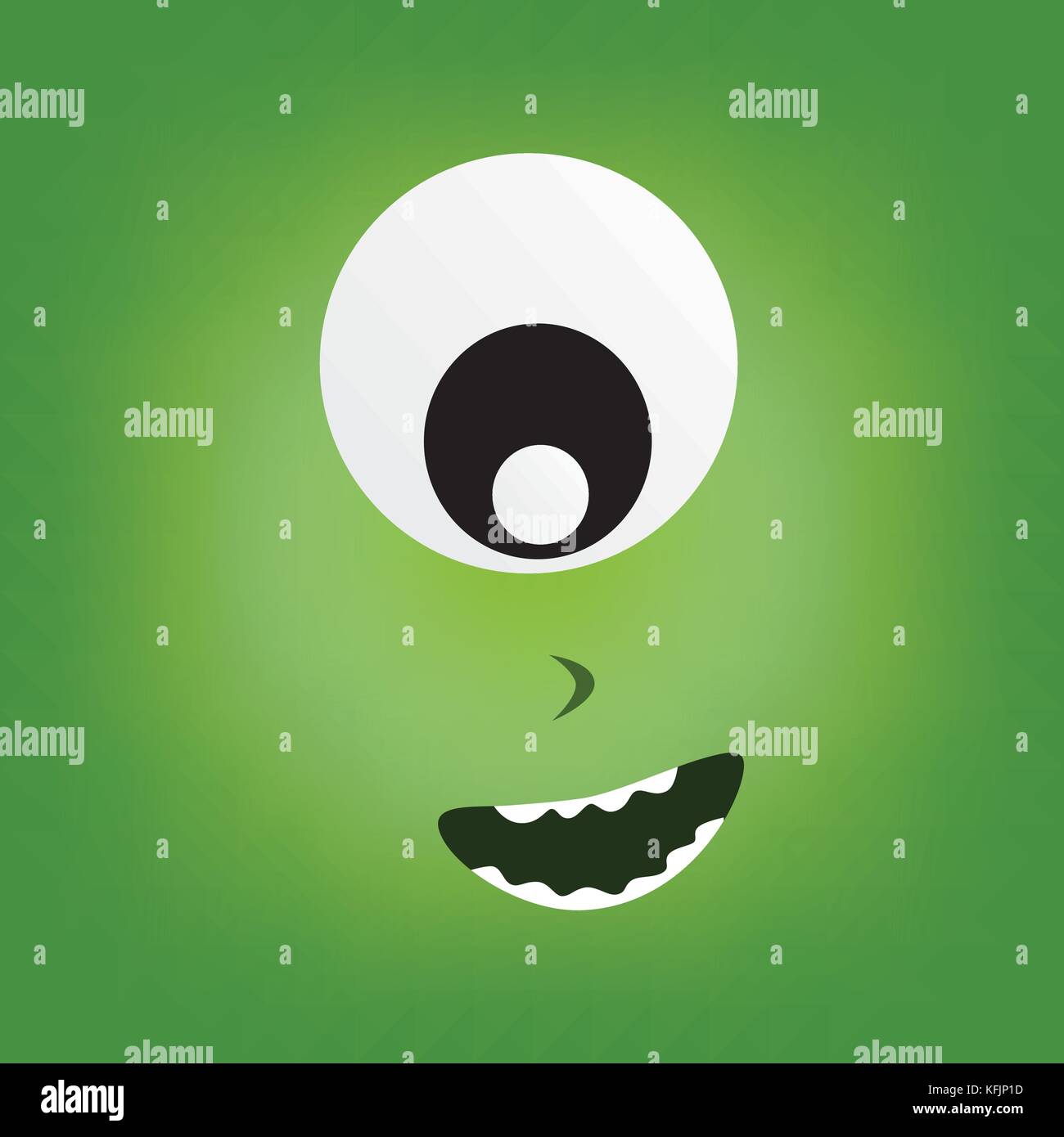 green monster character face vector art illustration Stock Vector Image ...