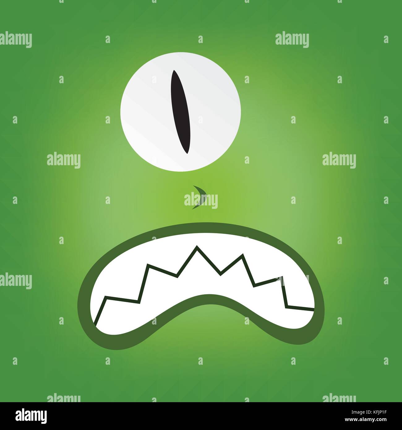green monster character face vector art illustration Stock Vector Image ...