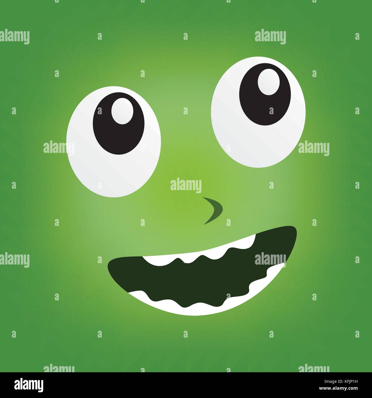 green monster character face vector art illustration Stock Vector Image ...