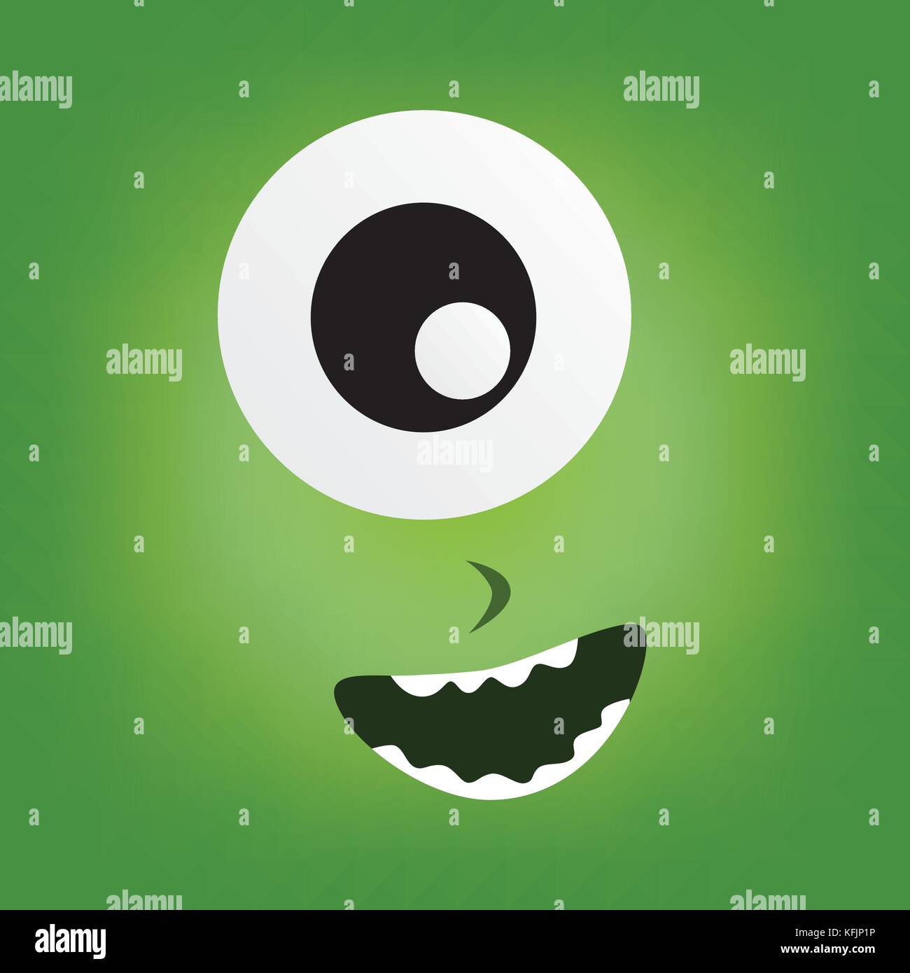 green monster character face vector art illustration Stock Vector Image ...