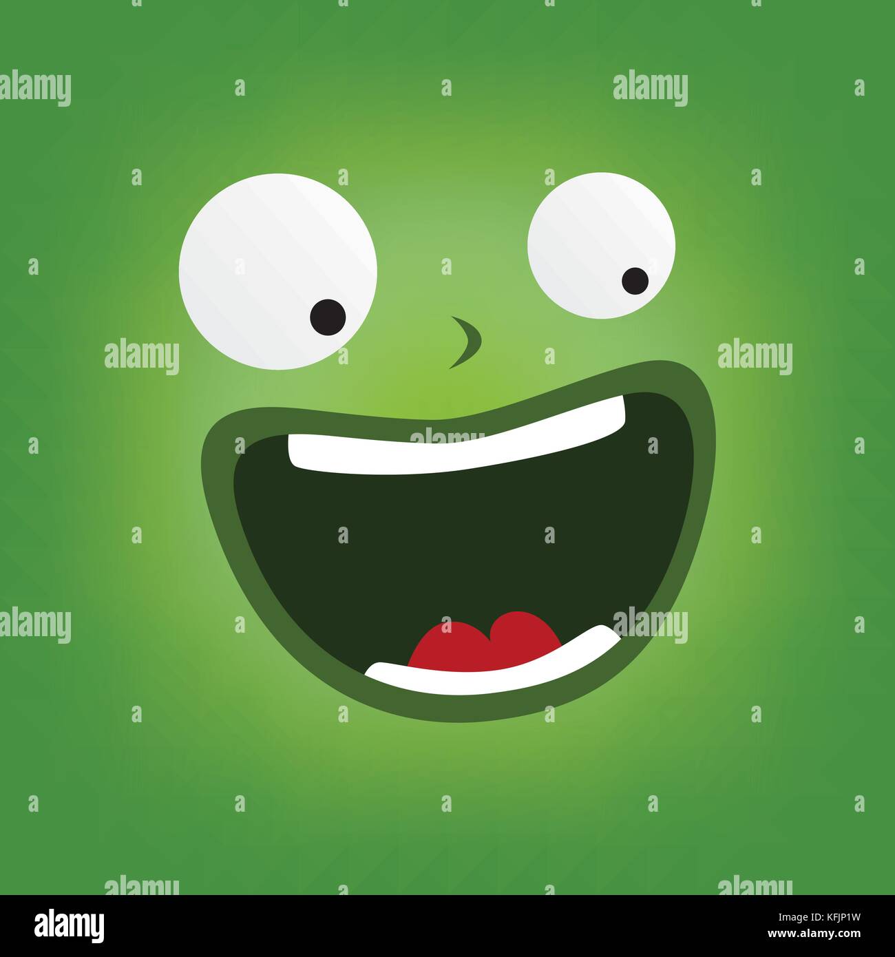 green monster character face vector art illustration Stock Vector Image ...