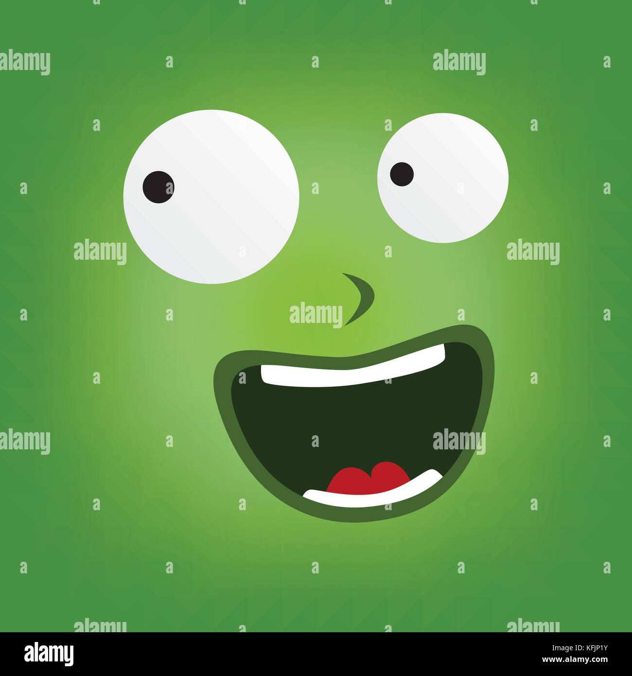 green monster character face vector art illustration Stock Vector Image ...
